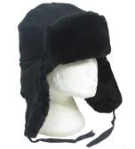Black Faux Fur Ushanka - Epic Militaria