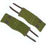 WW2 German Olive Gaiters - Black Leather - Epic Militaria