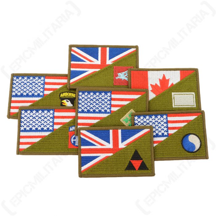 WW2 Themed Half Flag Military Patches - Epic Militaria