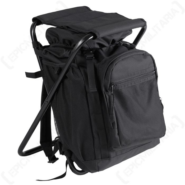 Backpack with integrated Chair - Black - Epic Militaria