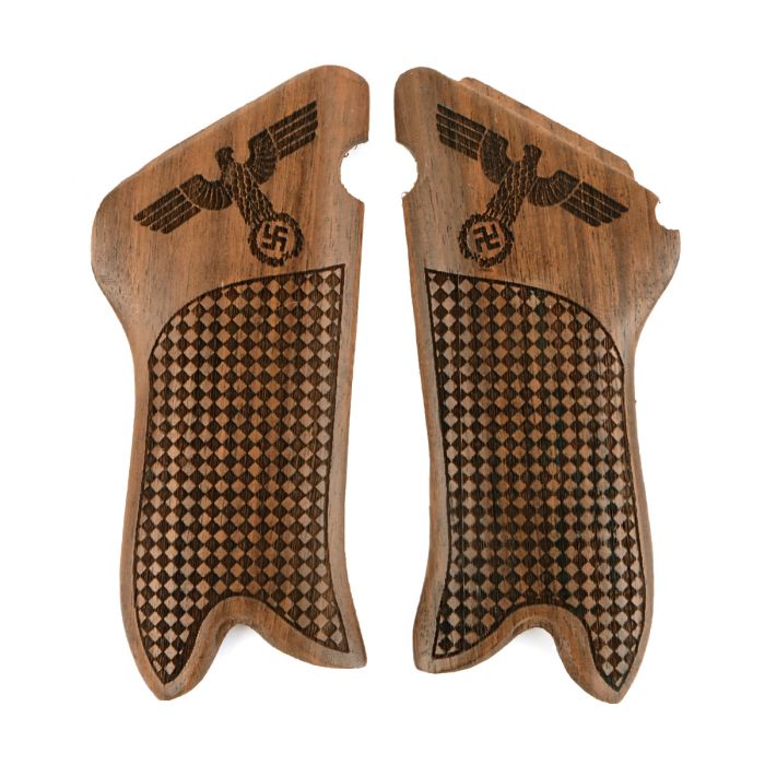 WW2 German Engraved Wooden P08 Luger Grips - Epic Militaria