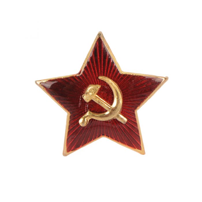 WW2 Russian Red Star Officer Cap Badge - Large - Epic Militaria