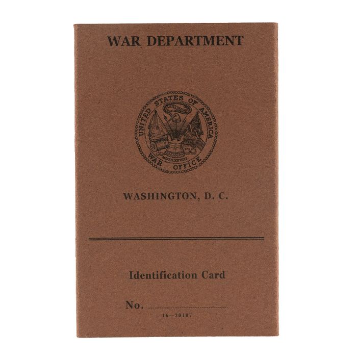 Buy WW2 US War Department Identity Card - Epic Militaria