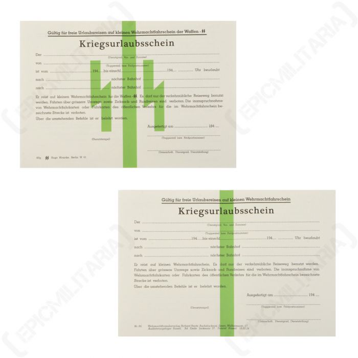WW2 German Leave Pass - Epic Militaria