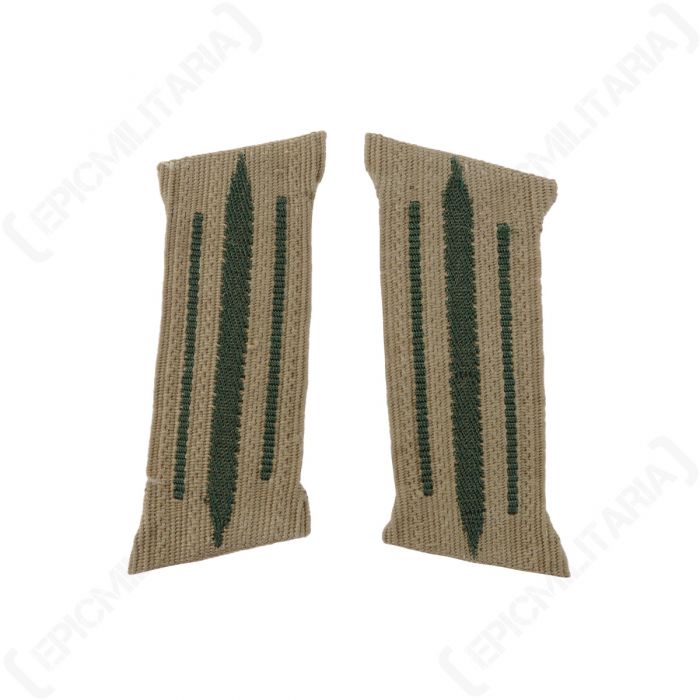 WW2 German Pre-Made Generic Bevo Litzen Collar Tabs - Dark Green - Epic ...