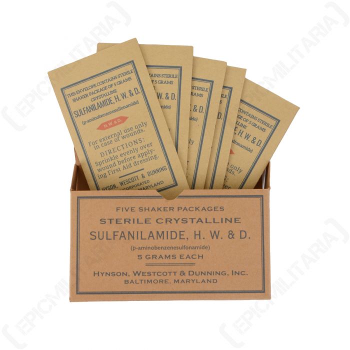 WW2 US Sulfanilamide Box & 5 Sachets - Epic Militaria