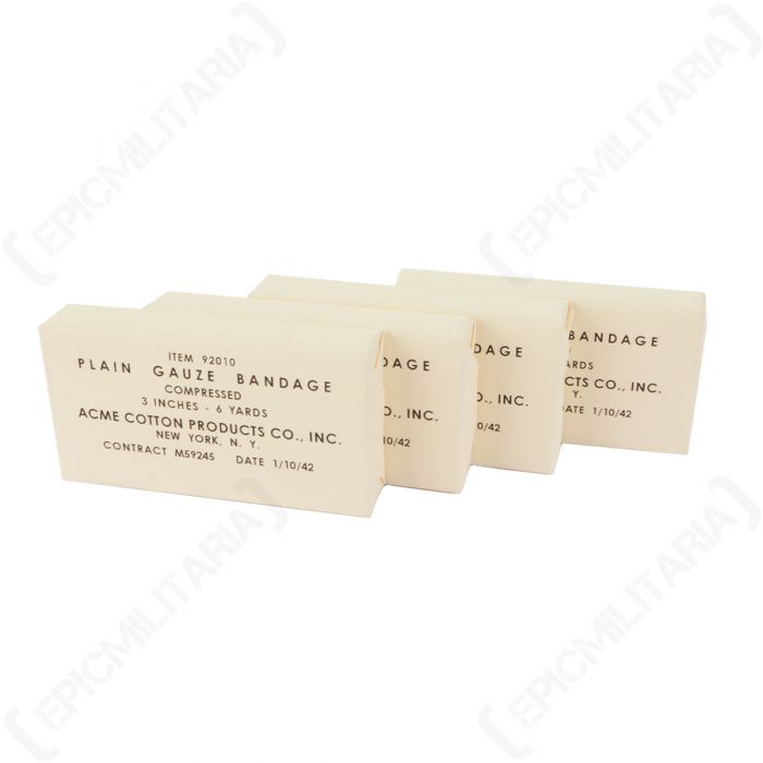 WW2 US 3" x 6 Yard Gauze Box - Set of 4 - Epic Militaria