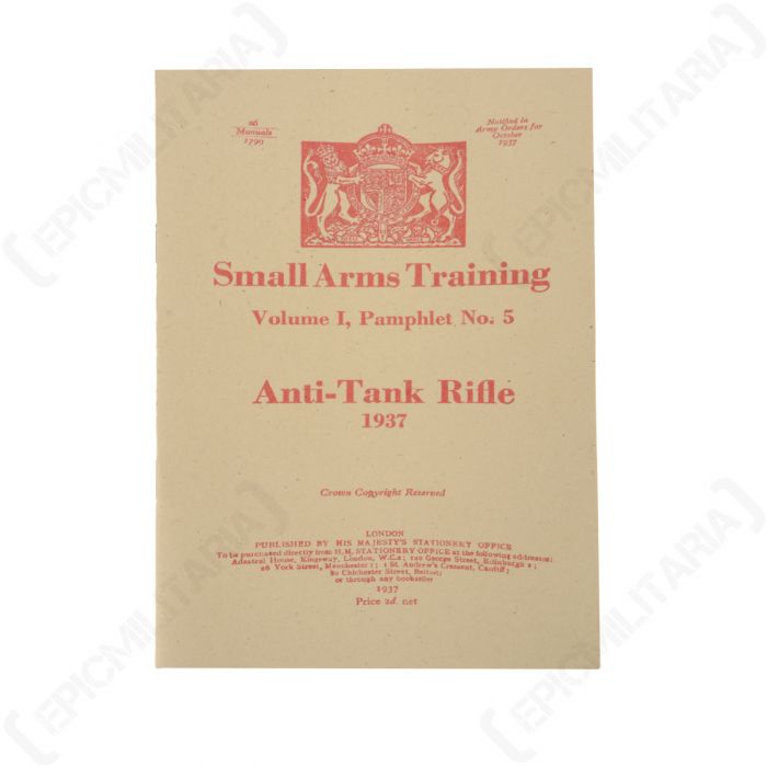 WW2 British Small Arms Training Pamphlet - Anti Tank Rifle 1937 - Epic ...