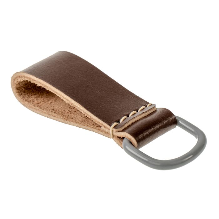 Brown Leather Grey D-Ring Belt Loop - Epic Militaria