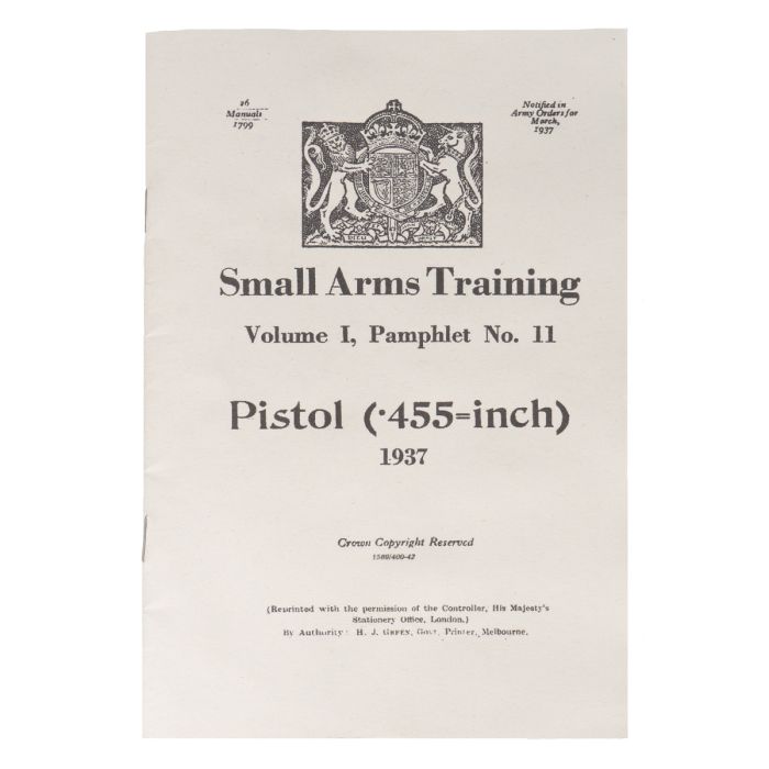 Buy WW2 British Small Arms Gun Training Pamphlet - .455 Webley 1937 ...