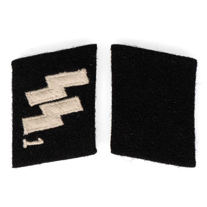 WW2 German Enlisted Man SS1 Collar Tabs embroidered - Epic Militaria