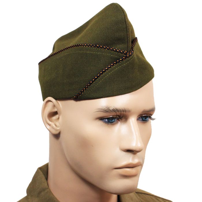 WW2 US Issue Type Garrison Cap - Orange and Black Piped - Epic Militaria