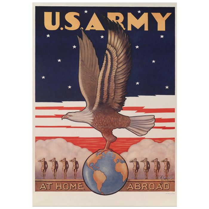 US Army "At Home, Abroad" - US WW2 Poster - Epic Militaria