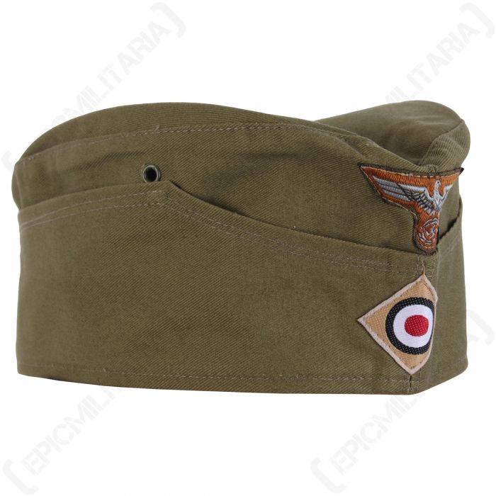 DAK Green Overseas Side Cap - red lining - Epic Militaria