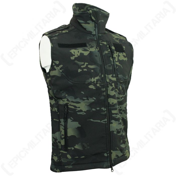 Black Multitarn Camo Softshell Vest - Epic Militaria