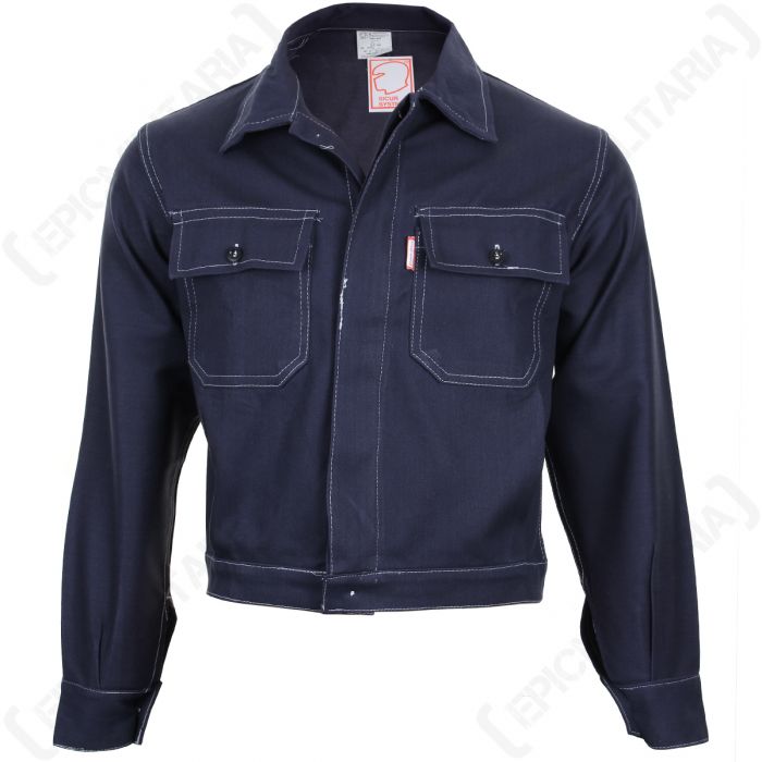 Original Italian Short Work Jacket - Blue with White Stitching - Epic ...