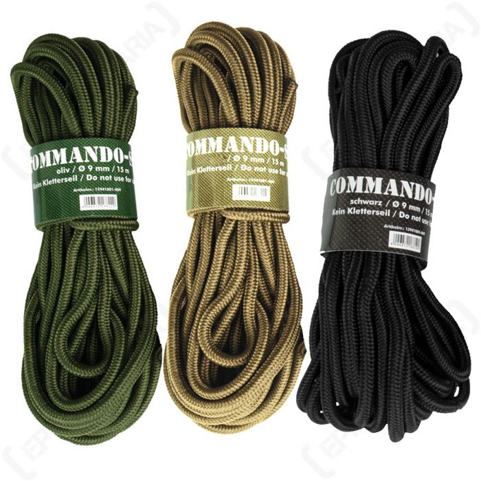Multi-Purpose 15m Commando Rope - Black - Epic Militaria