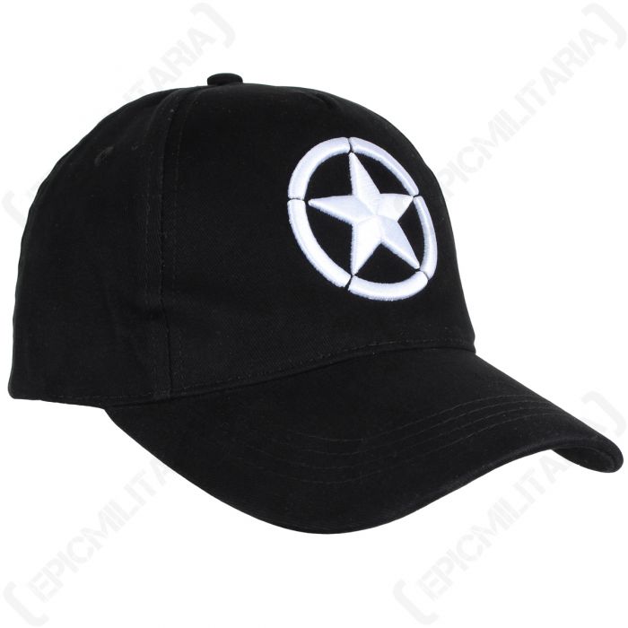 WW2 Star Black Baseball Cap - Embroidered - Epic Militaria