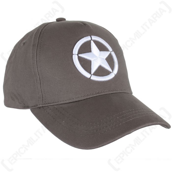WW2 Star Grey Baseball Cap - Embroidered - Epic Militaria