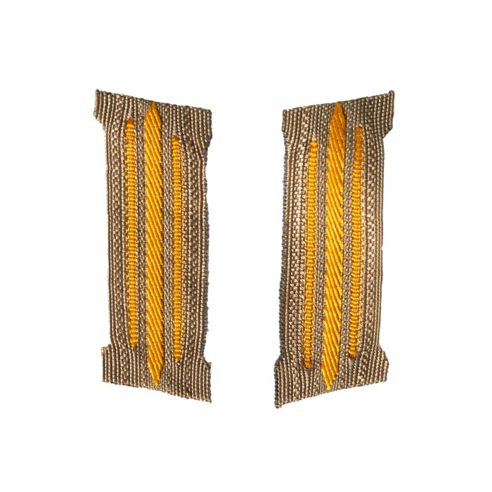 WW2 German Pre-Made Bevo Litzen Collar Tabs - DAK Yellow - Epic Militaria