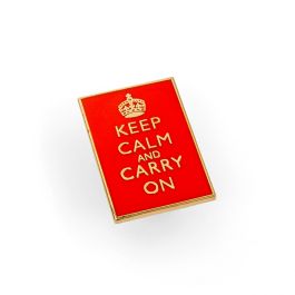 Keep Calm and Carry On Pin Badge - Epic Militaria