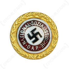 Gold NSDAP Pin Badge - Small Size and Numbered - Epic Militaria