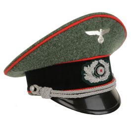 Buy German Army Officer Visor Cap - Field Grey - Red Piping - Epic ...