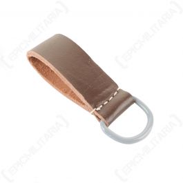 Brown Leather Grey D-Ring Belt Loop - Epic Militaria