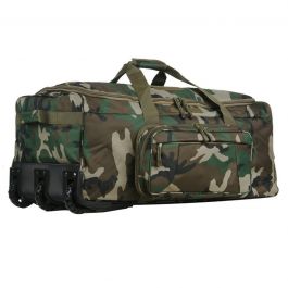 Wheeled 136L Trolley Commando Travel Bag - Woodland Camo - Epic Militaria