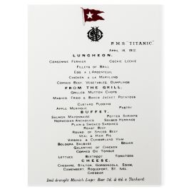 Titanic 1st Class Menu - Epic Militaria