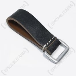Black Leather belt loop - Square D-Ring - Epic Militaria