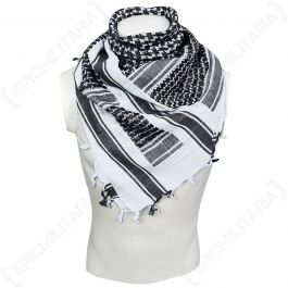 White and Black Cotton Shemagh - Epic Militaria